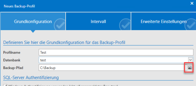 Backup einer Datenbank erstellen. – Netwrix Password Secure